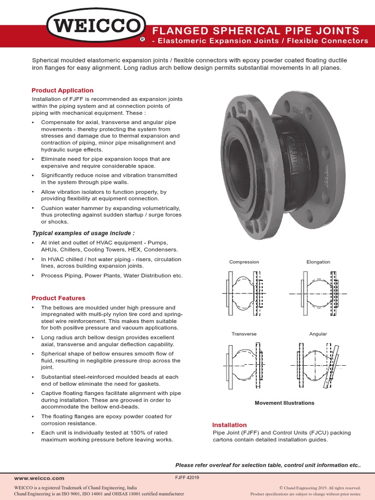 Flanged Spherical Pipe Joints: - Elastomeric Expansion Joints ...