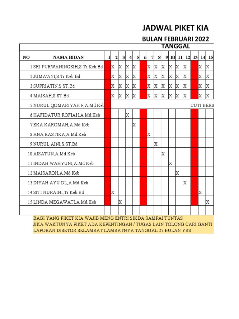 Jadwal Piket | PDF