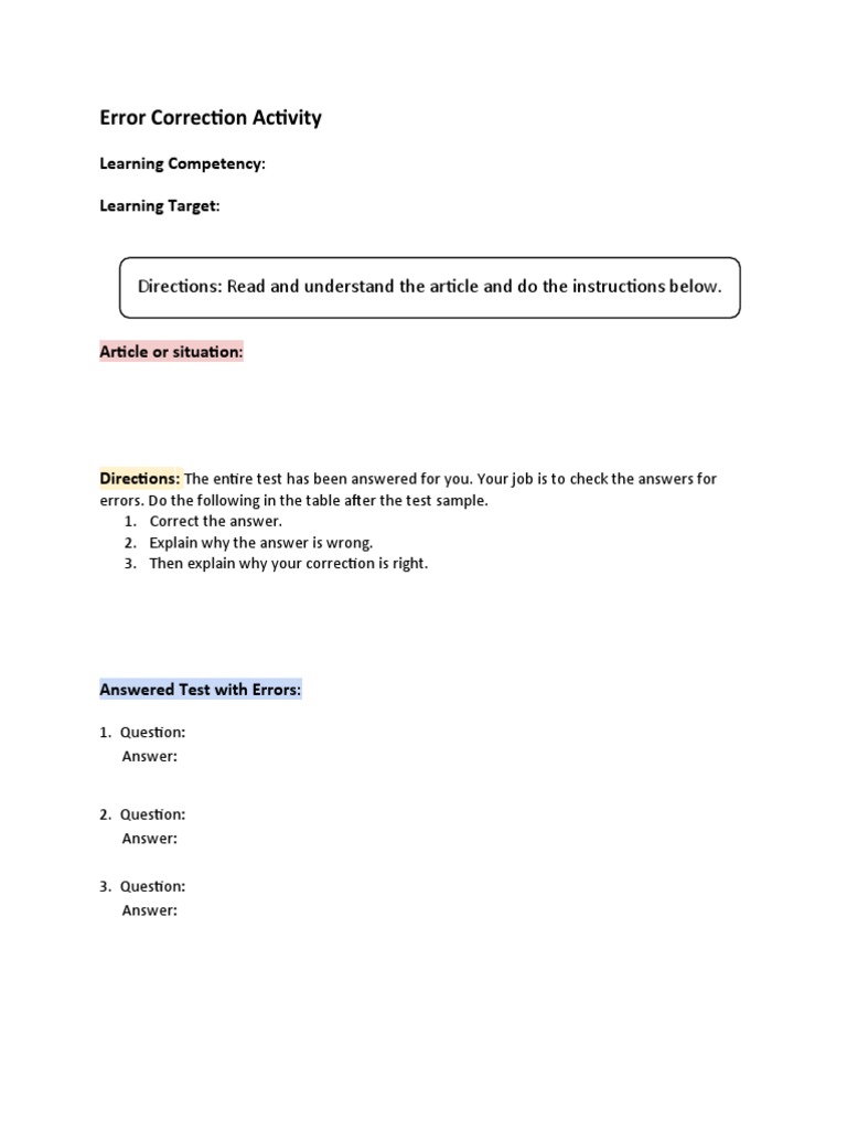 S7 Template Error Correction | PDF