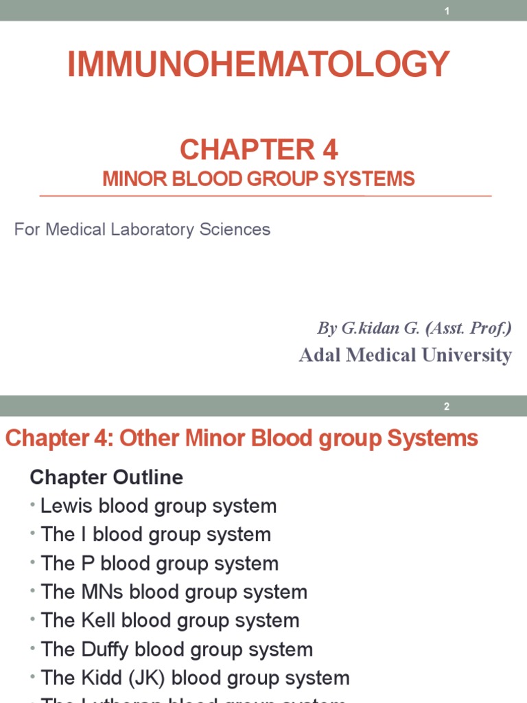 Minor Blood Group Systems Overview | PDF | Blood Type | Antibody