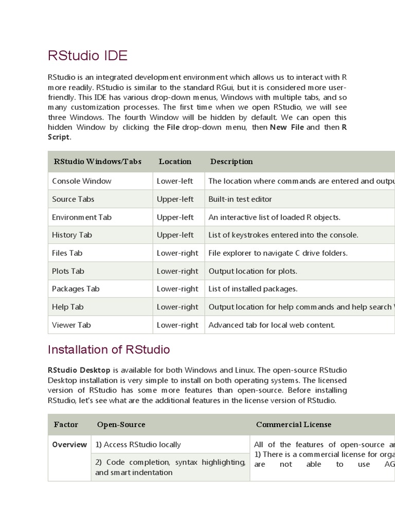 RStudio IDE | PDF | Integrated Development Environment | Installation ...