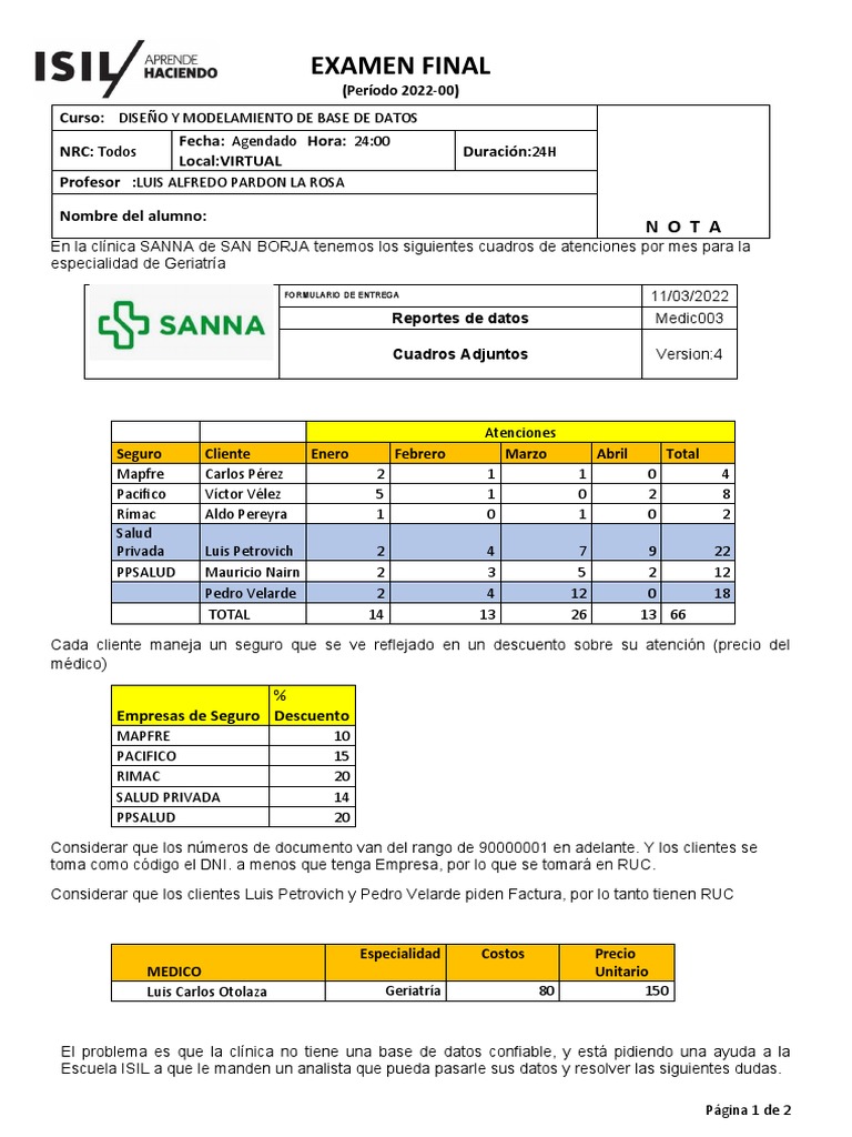 2022-00 Examen Final SANNA | PDF