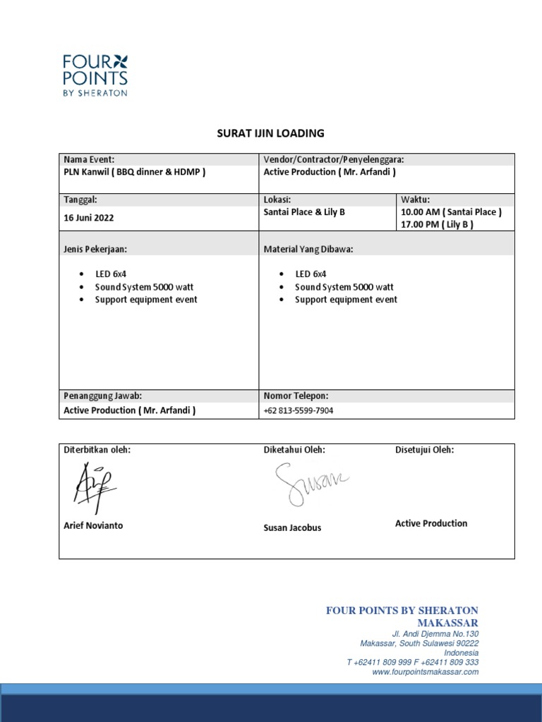 Loading Letter For Active Production (Mr. Arfandi) On 16th June 2022 | PDF