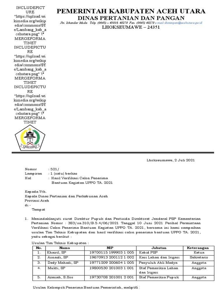 Surat Permohonan Bantuan Tahap II REK | PDF