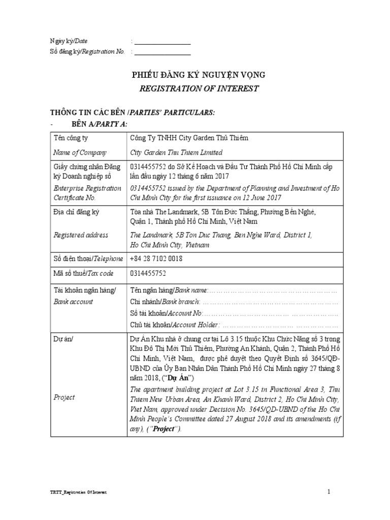Registration Template - For Reference | PDF