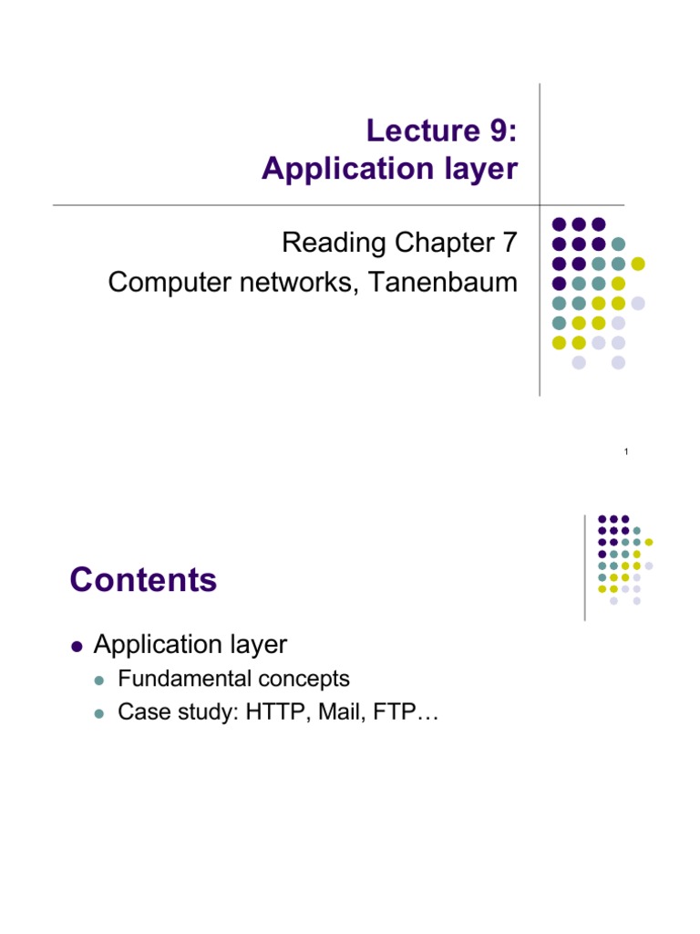 Application Layer: Reading Chapter 7 Computer Networks, Tanenbaum | PDF | Hypertext Transfer ...