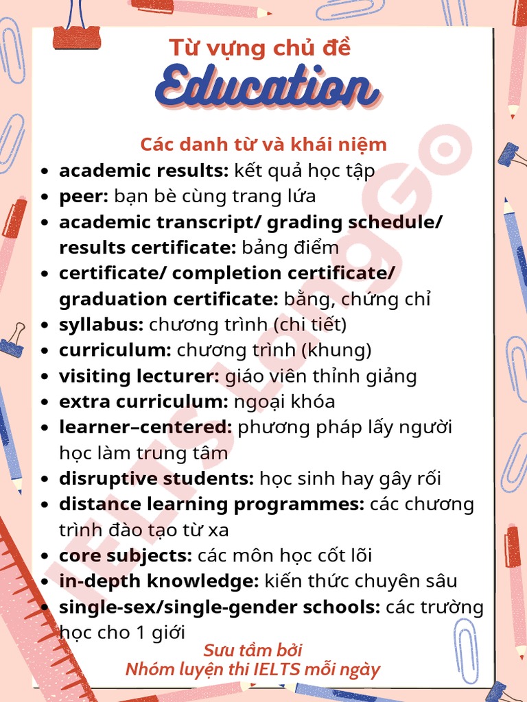 EDUCATION - T V NG IELTS | PDF