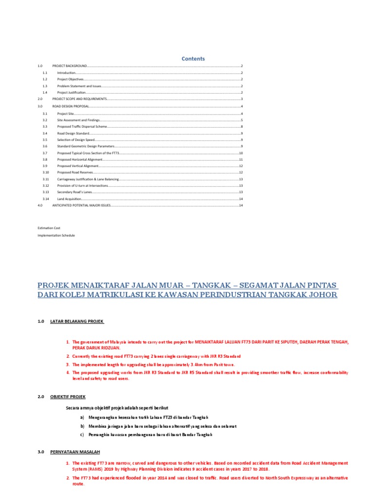 Road Design Report | PDF | Traffic | Road