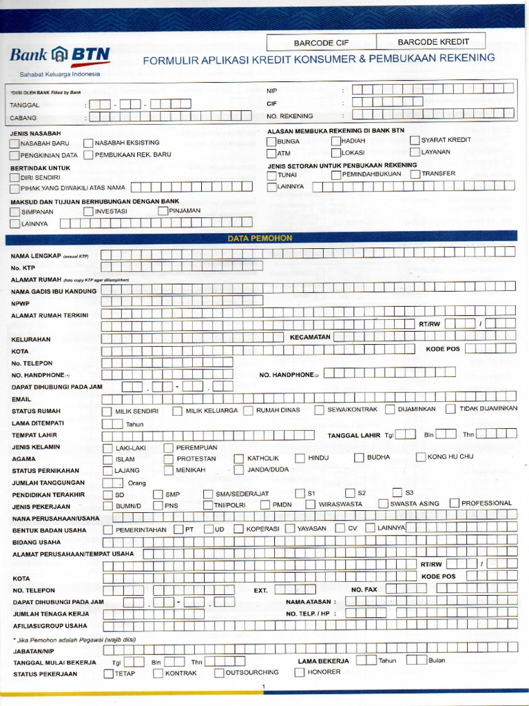 Form Aplikasi BTN | PDF