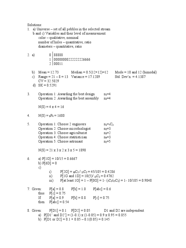 Solutions To Examples For Discussion | PDF | Technology & Engineering