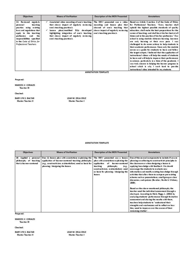 Annotations For IPCRF | PDF | Constructivism (Philosophy Of Education ...