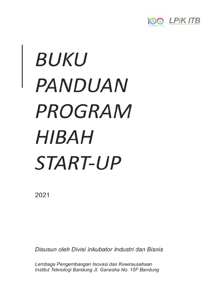 Buku Panduan Program Hibah Startup - 2022 | PDF