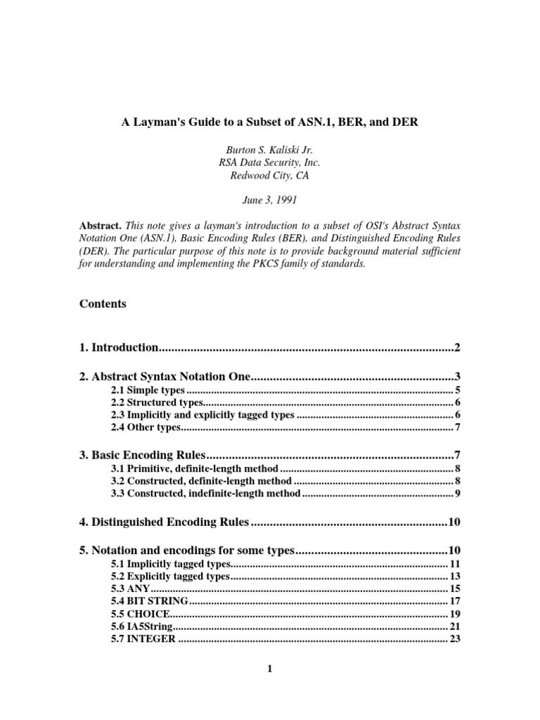 ASN.1, BER, and DER Explained Simply | PDF | Computing | Data