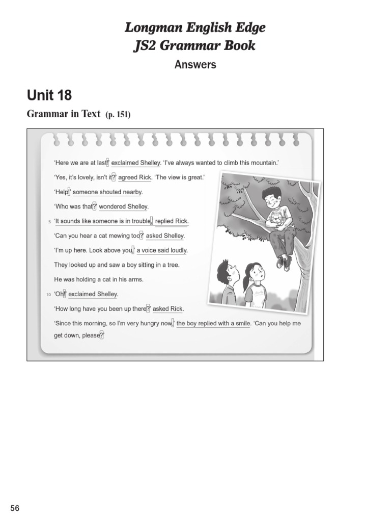 Unit 18: Longman English Edge JS2 Grammar Book | PDF