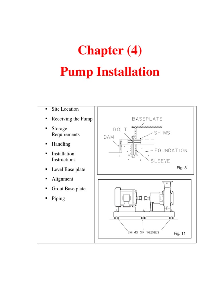 Installation of a Centrifugal Pump: Site Preparation, Receiving ...