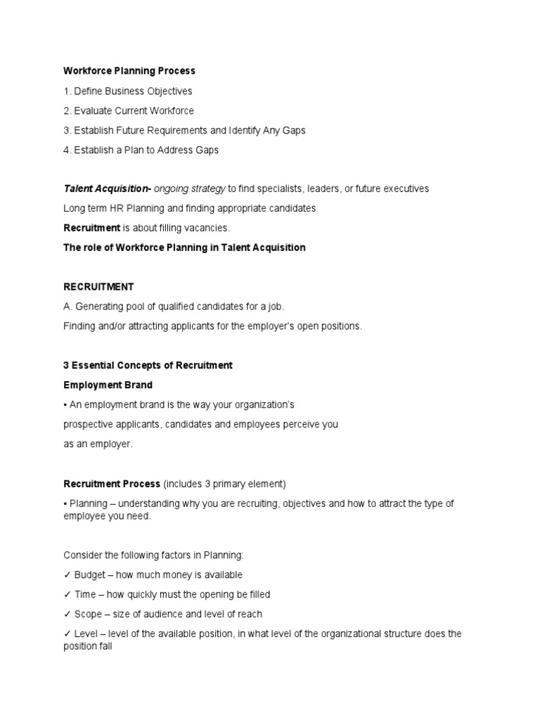 Workforce Planning Process | PDF | Recruitment | Résumé