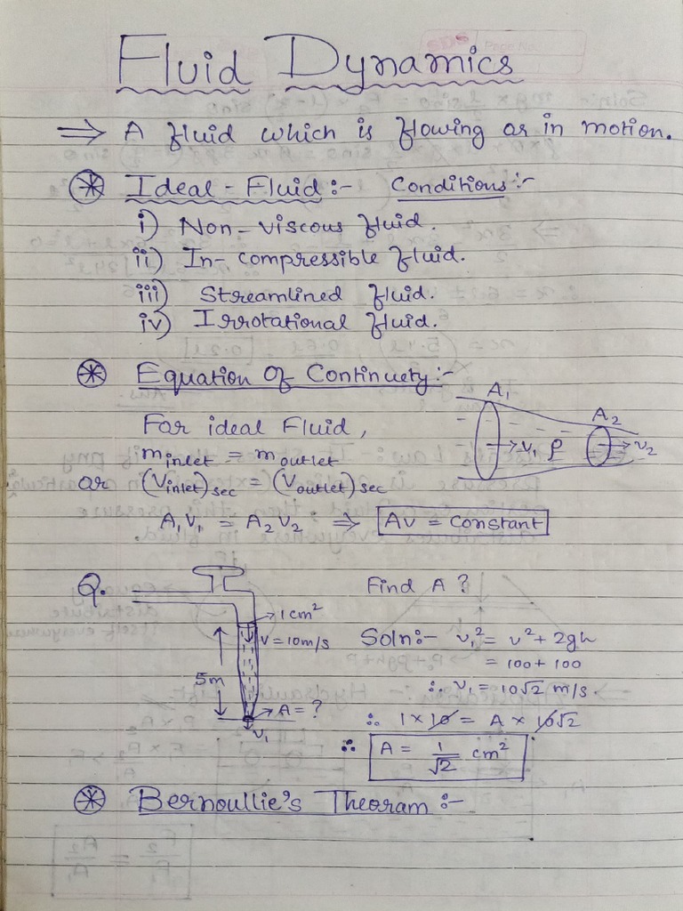 Fluid Dynamics | Download Free PDF | Classical Mechanics | Motion (Physics)
