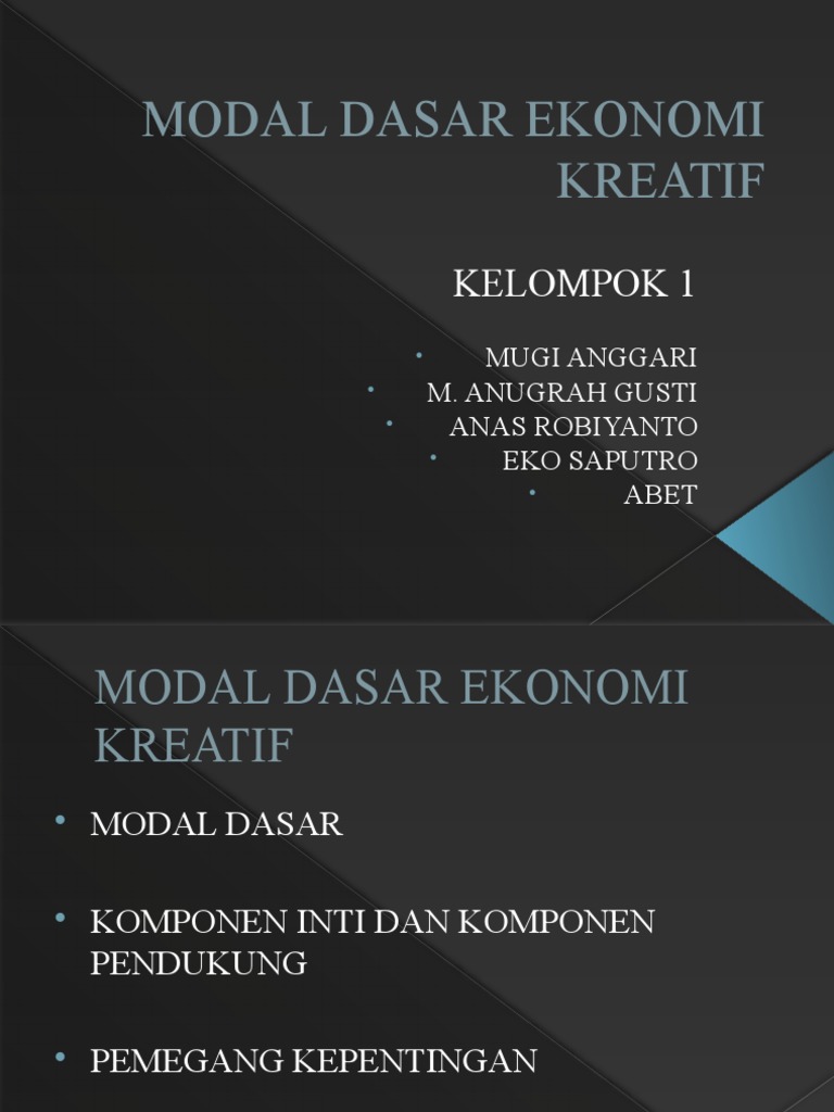 Modal Dasar Ekonomi Kreatif | PDF