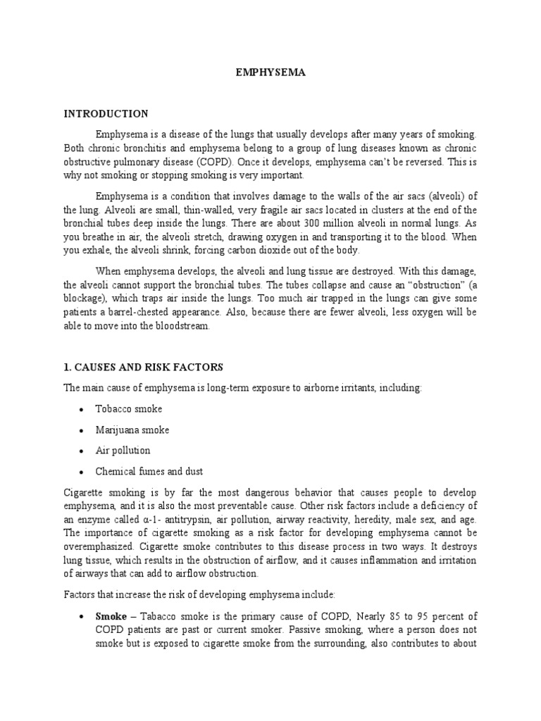 Case Study For Emphysema | PDF | Chronic Obstructive Pulmonary Disease ...