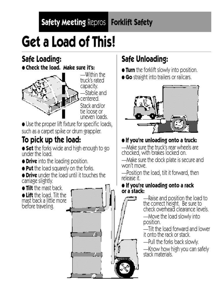 Get A Load of This!: Safety Meeting Repros | PDF | Forklift | Truck