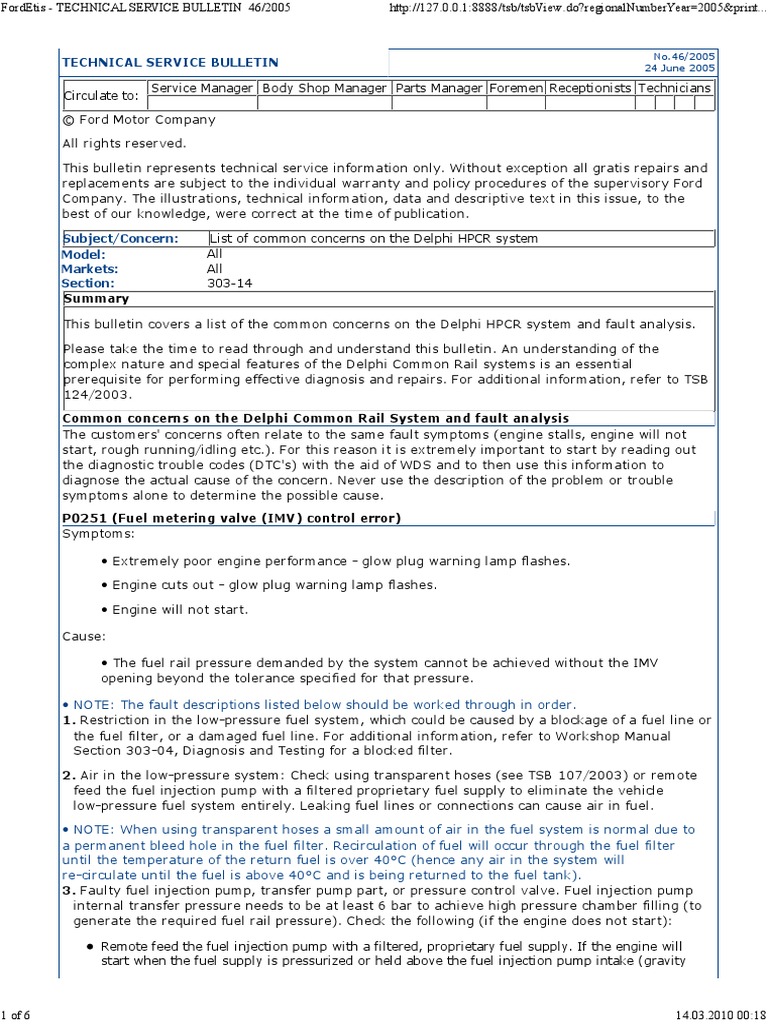 Technical Service Bulletin: No.46/2005 24 June 2005 | Download Free PDF ...