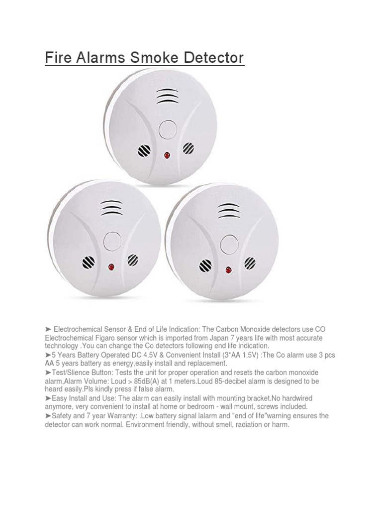 Battery-Operated Smoke Sensor Datasheet | PDF