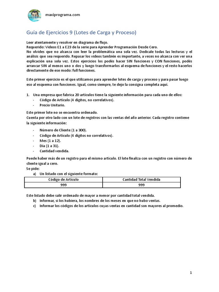 Guía de Ejercicios 9 | PDF