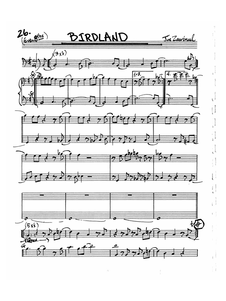 Birdland (Bass Clef) | PDF