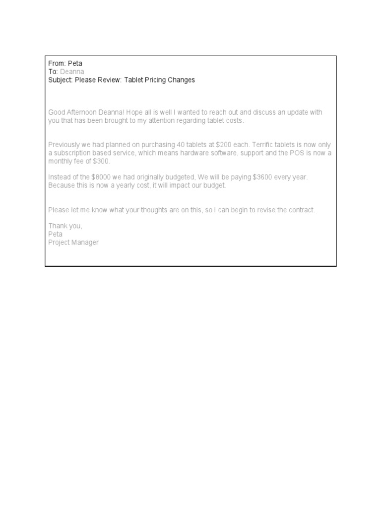 Activity Template - Senior Stakeholder Email | PDF