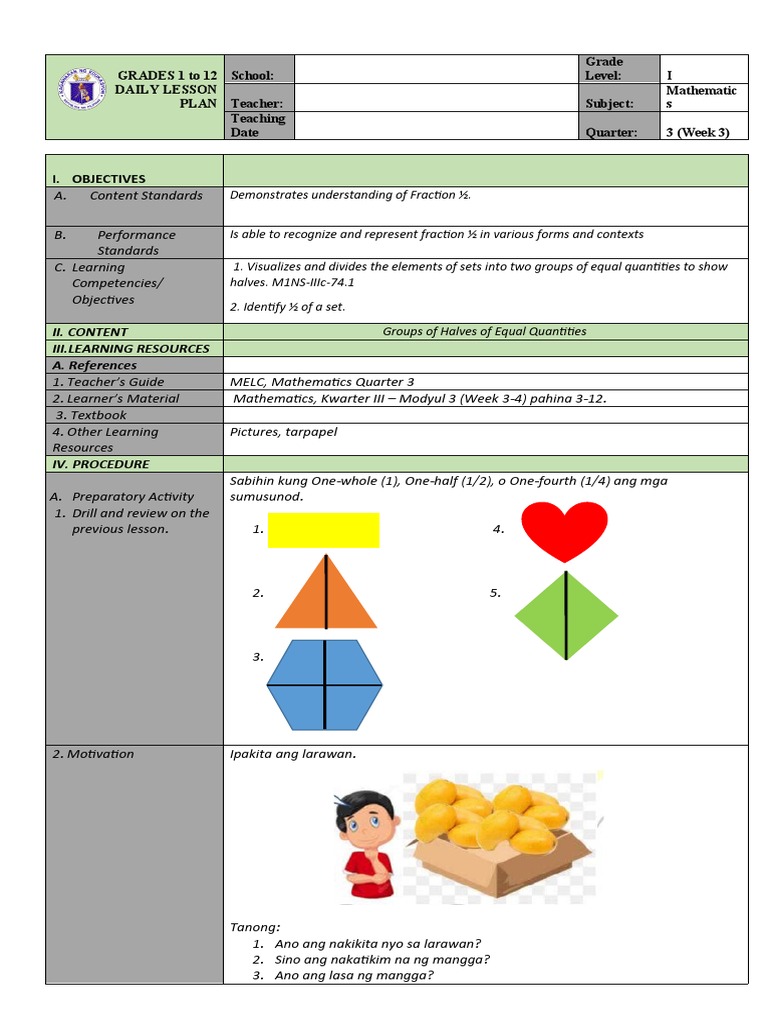 DLP For Math Q3, W3 | PDF