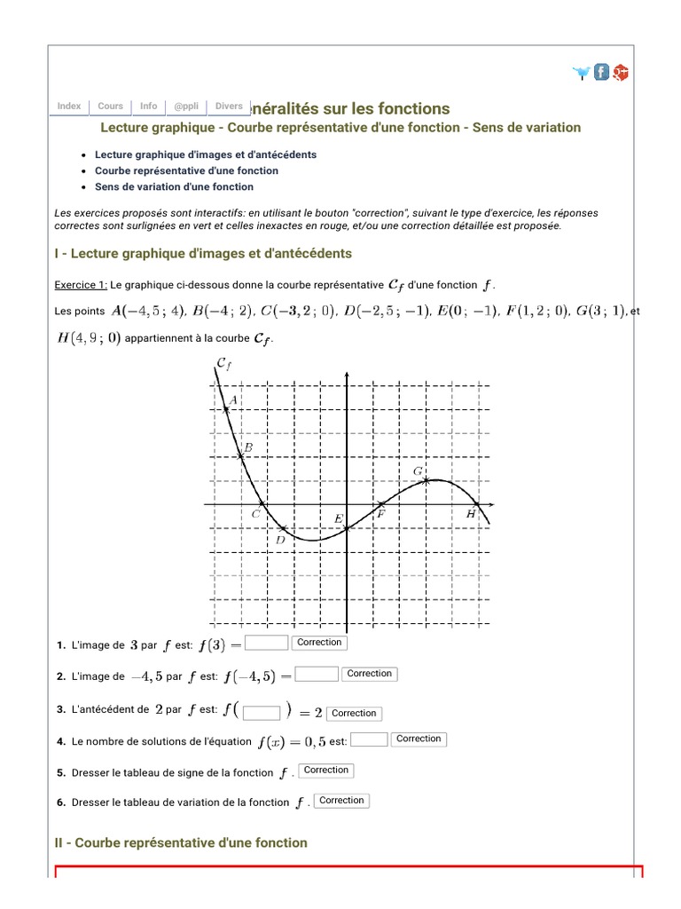 Exercices Interactifs sur les Fonctions | PDF | Fonction (Mathématiques ...