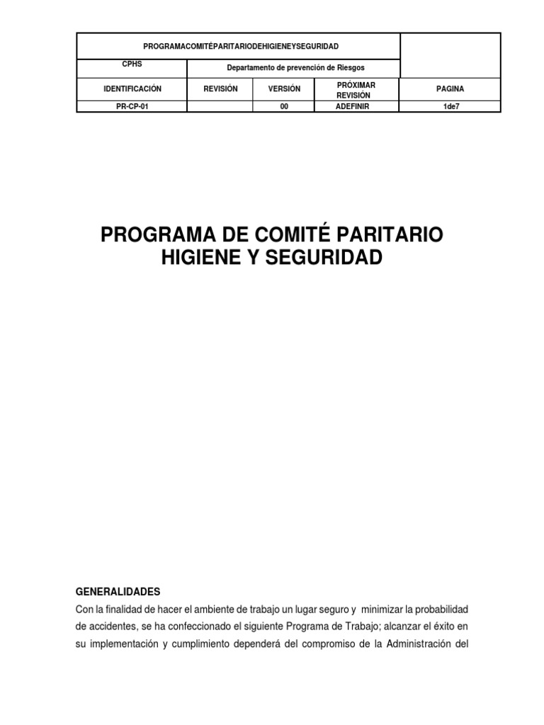 Programa de Cphs | PDF