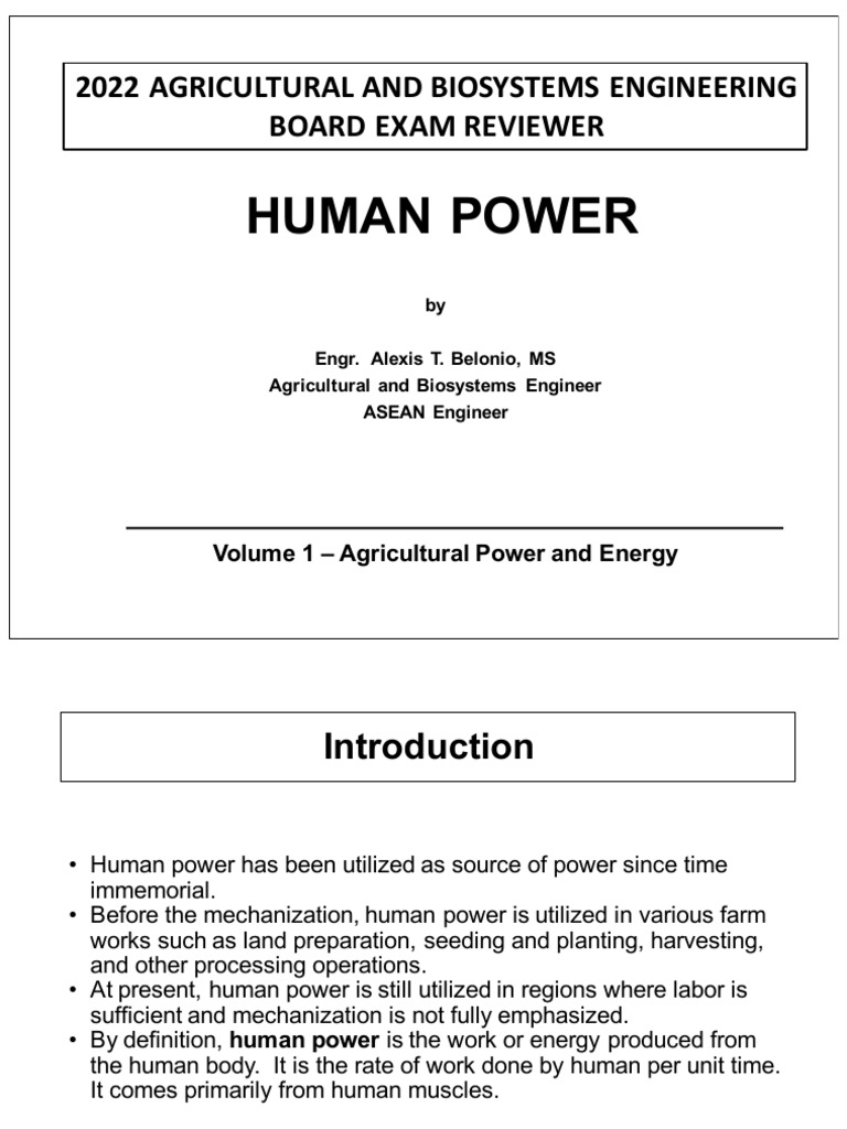 Human Power in Agriculture Explained | PDF | Agriculture