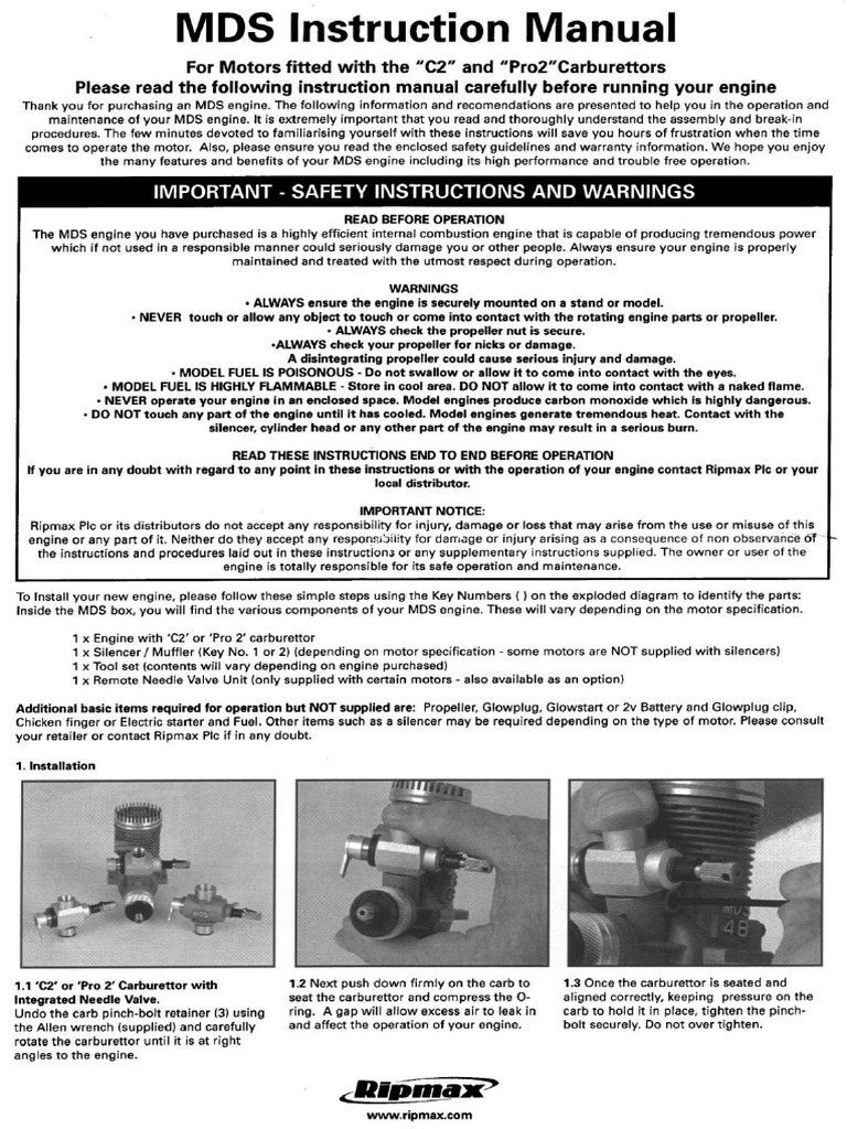 2003 - MDS Engine Range Instructions | PDF