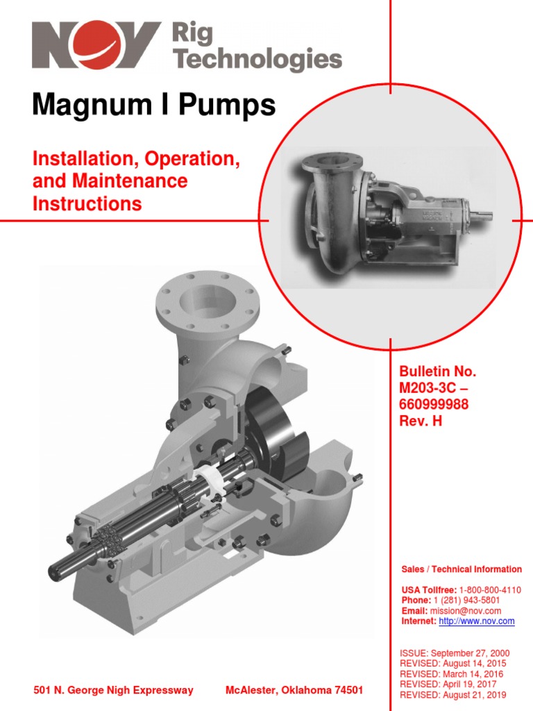 Magnum IOM - (Rev H) | PDF | Pump | Bearing (Mechanical)