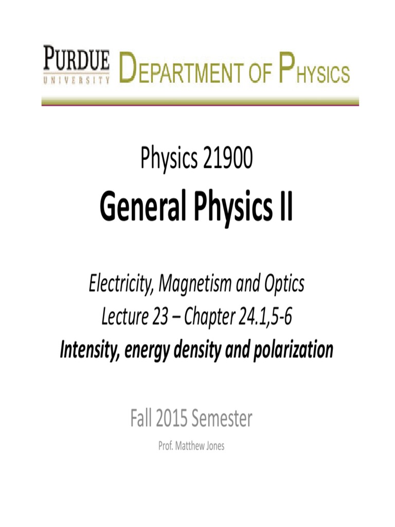 General Physics II | Download Free PDF | Waves | Intensity (Physics)