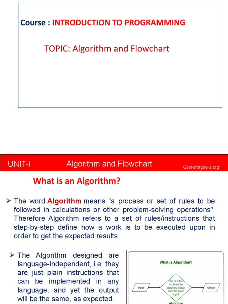 1 Algorithm and Flowchart | Download Free PDF | Algorithms ...
