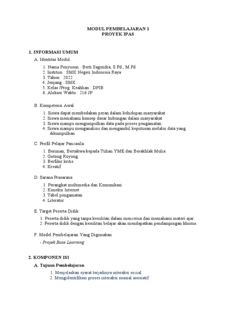 MODUL Interaksi Sosial Dan Dinamika Sosial | PDF