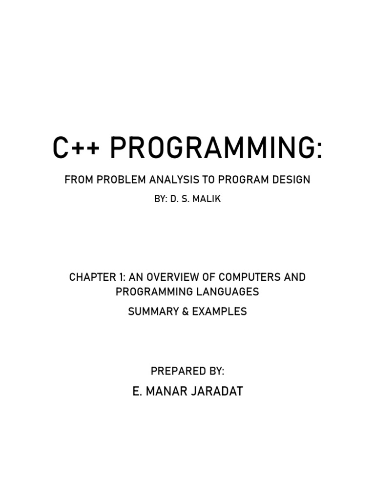 C++ Programming:: From Problem Analysis To Program Design | PDF | Programming | Computer Program