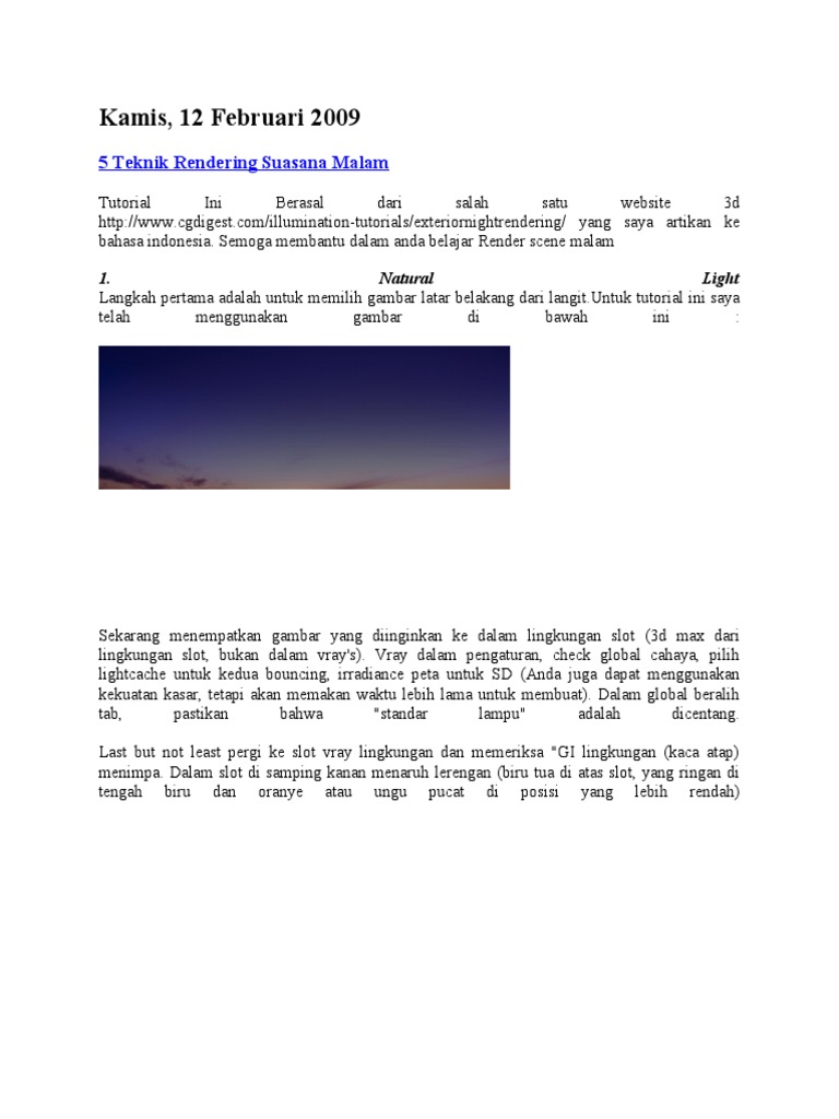 Rendering Malam | PDF