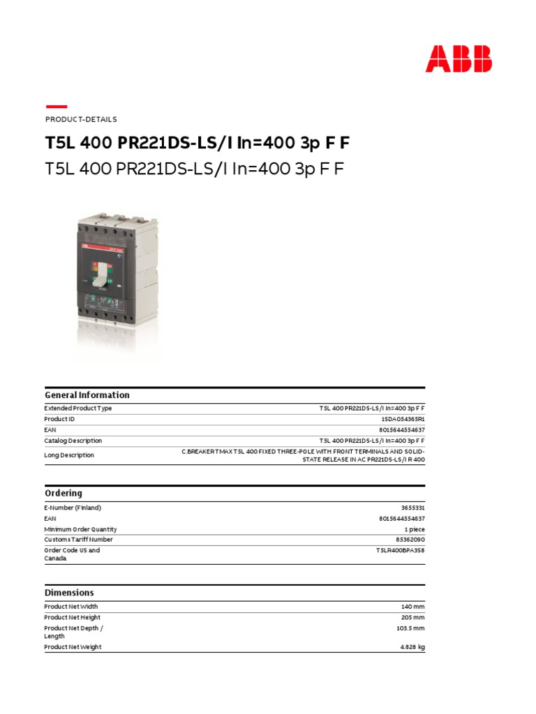 T5L 400 PR221DS-LS/I in 400 3p F F | Download Free PDF | Electronics | Electricity