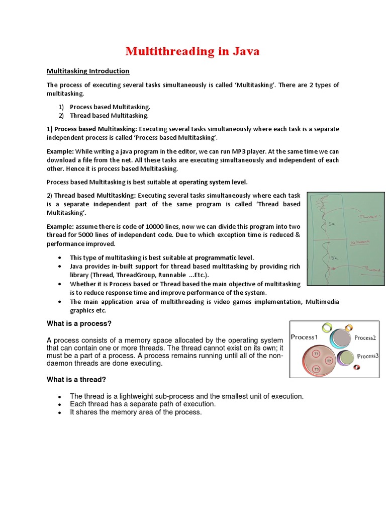 05 - Multithreading in Java | PDF | Method (Computer Programming) | Process (Computing)