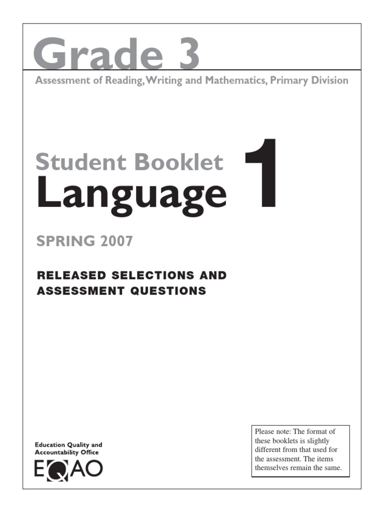Eqao Grade 6 Sample Test