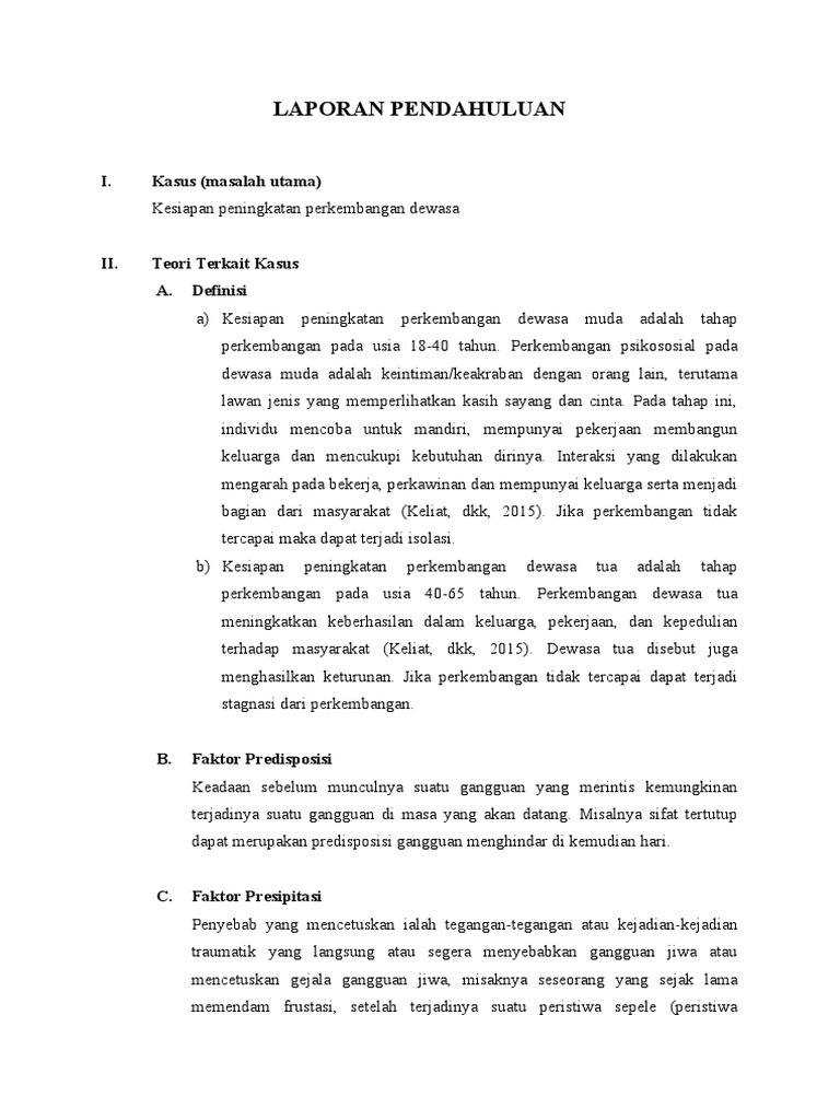 LP & SP Kesiapan Peningkatan Perkembangan Dewasa | PDF