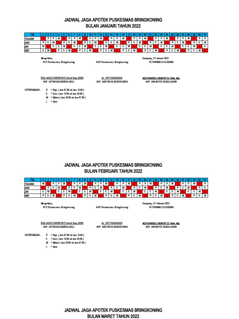 JADWAL JAGA APOTEK | PDF