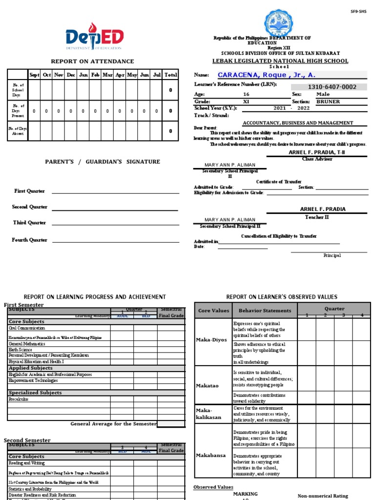 ABM CARD | PDF | Learning | Science