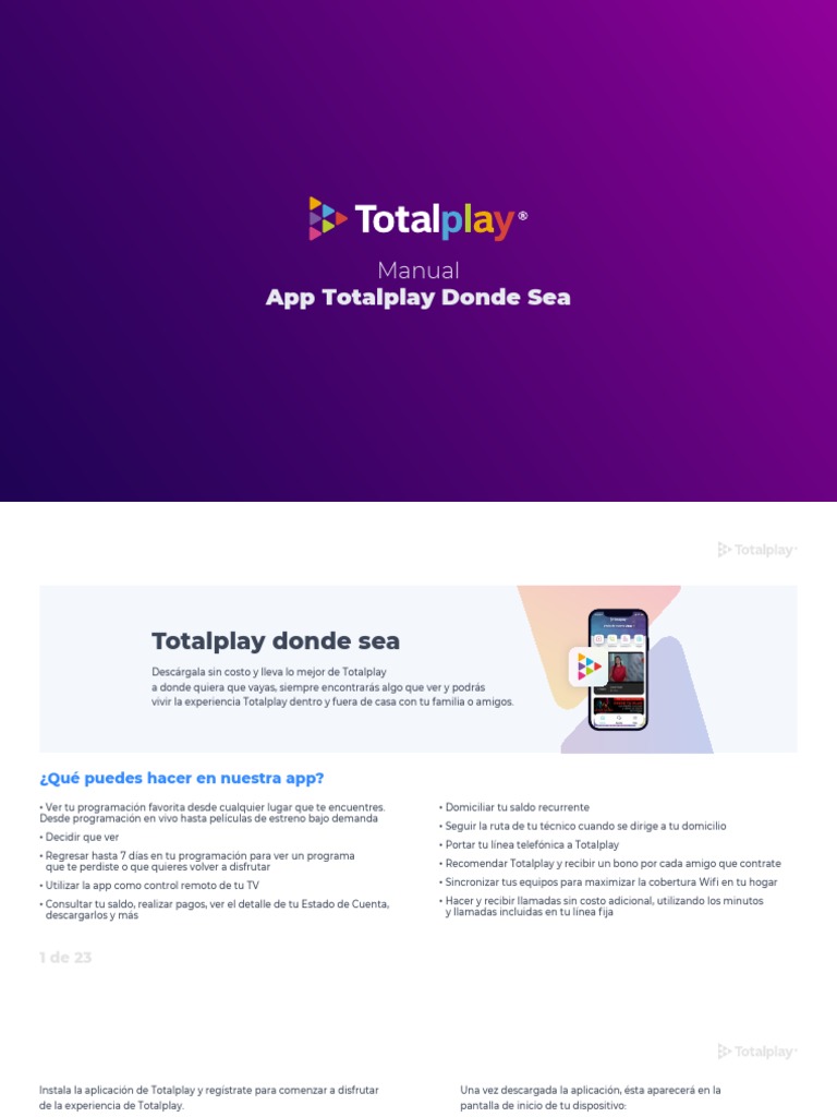 Manual Totalplay Donde Sea | PDF | Aplicación movil | Contraseña