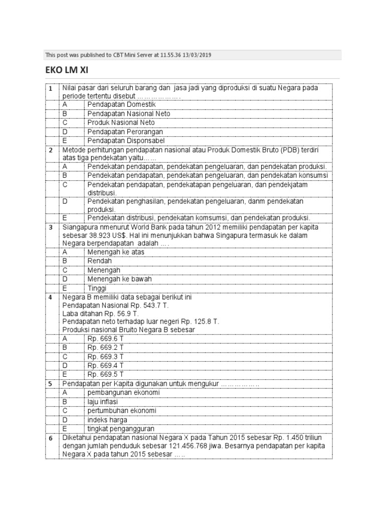 Soal EKO LM XI | PDF