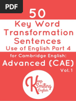 50 Key Word Transformation Exercises | PDF