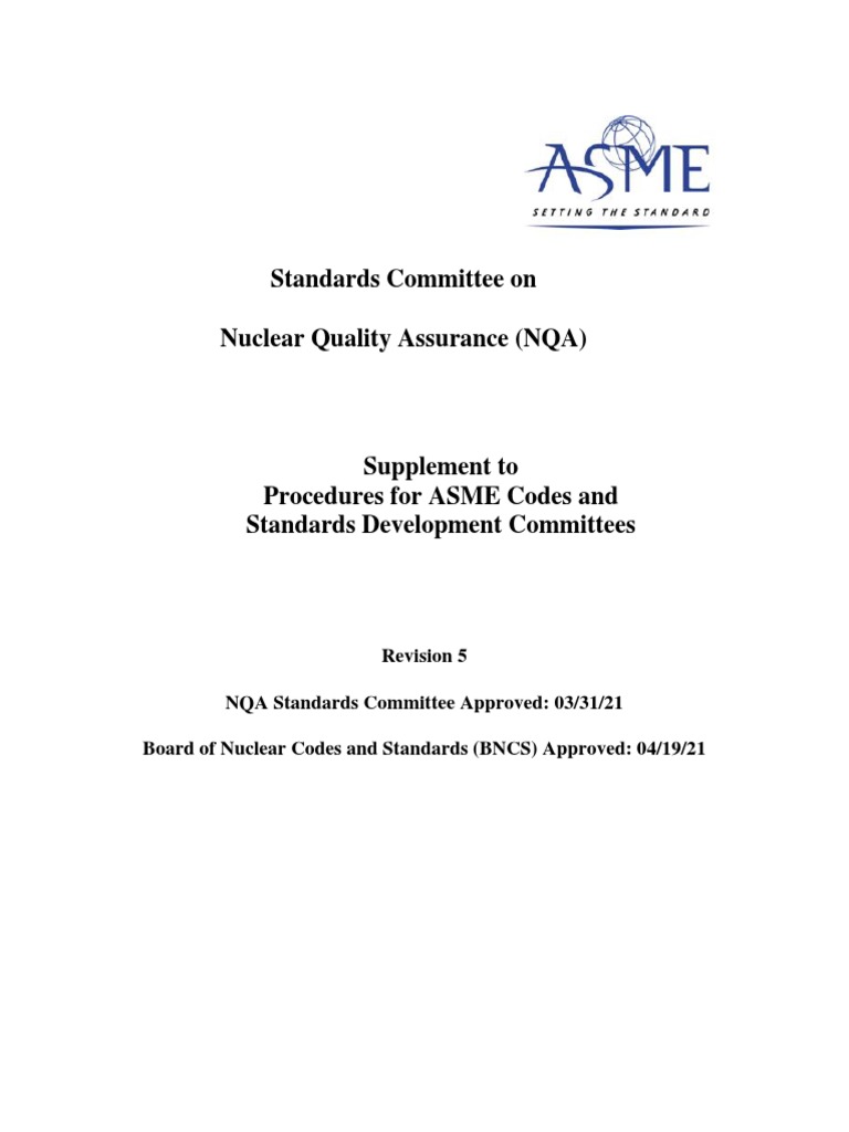 Standards Committee On Nuclear Quality Assurance (NQA) | Download Free ...